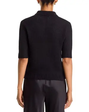 LISA YANG Masy Cashmere & Silk Polo Sweater - Black