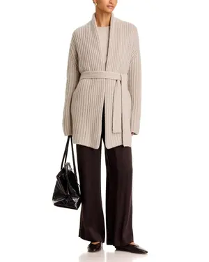 LISA YANG Jacqueline Cashmere Belted Cardigan - Sand