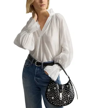 Polo Ralph Lauren Studded Leather Shoulder Bag