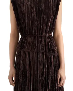 Proenza Schouler White Label Lyra Crushed Velvet Top - Coffee