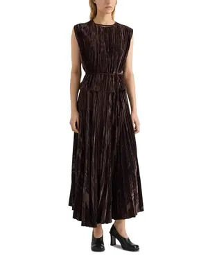 Proenza Schouler White Label Daphne Crushed Velvet Pleated Skirt