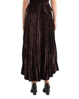 Proenza Schouler White Label Daphne Crushed Velvet Pleated Skirt