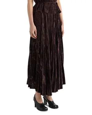 Proenza Schouler White Label Daphne Crushed Velvet Pleated Skirt