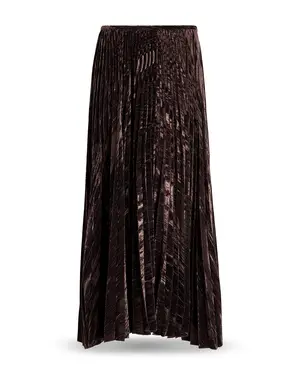 Proenza Schouler White Label Daphne Crushed Velvet Pleated Skirt