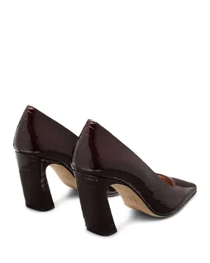 STUART WEITZMAN Stassi Embossed Leather Pumps - Espresso