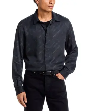 John Varvatos Rodney Modal Abstract Crosshatch Shirt