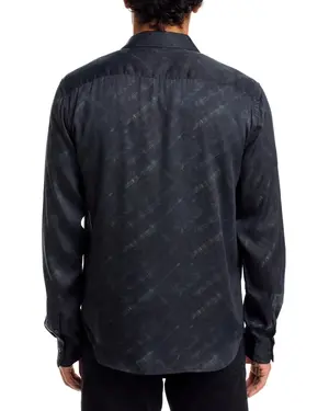 John Varvatos Rodney Modal Abstract Crosshatch Shirt