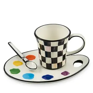MACKENZIE-CHILDS Artist Palette Mug & Saucer Set - Multi