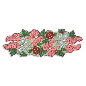 MACKENZIE-CHILDS Bows And Ornaments Beaded Table Runner