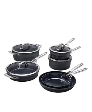 ZWILLING Motion Ceramic Aluminum Hard Anodized Cookware, Set Of 10 - Black