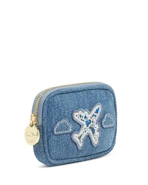 Stoney Clover Lane Liberty Fabric Airplane Patch Micro Pouch