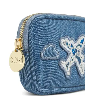 Stoney Clover Lane Liberty Fabric Airplane Patch Micro Pouch