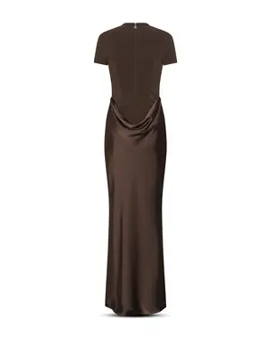 ROTATE BY BIRGER CHRISTENSEN Cap Sleeve Draped Maxi Dress
