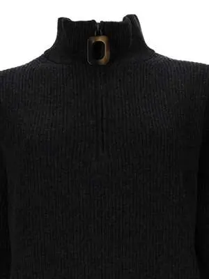 JW Anderson Ribbed Zip-front Turtleneck Sweater