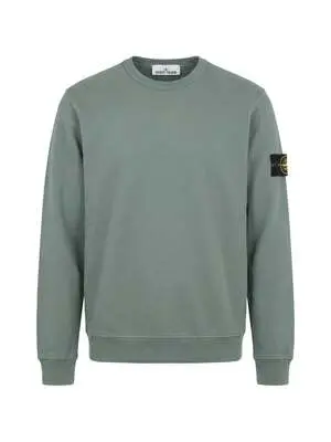 Stone Island STONE ISLAND Fleece-Lined Cotton Crewneck Sweatshirt Verde
