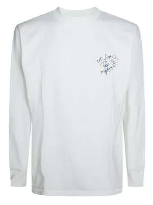 Drole De Monsieur Long Sleeve Cotton T-shirt - Bianco