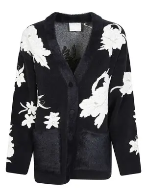 FORTE_FORTE Lotus Chenille Jacquard Cardigan