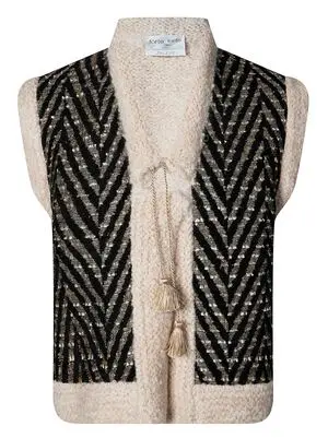 FORTE_FORTE Jacquard Mix Knit Gilet Vest