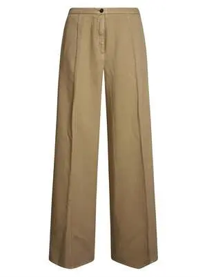FORTE_FORTE Forte Forte Fluid Cotton Twill Wide-Leg Pants Beige