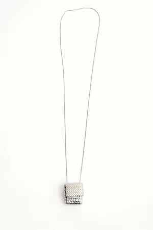 FRONT ROW SHOP Woven-texture Necklace - Silver