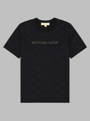 Michael Kors Studded Logo Cotton T-shirt