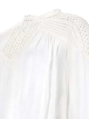 MARANT ETOILE Crochet Yoke Pleated Blouse