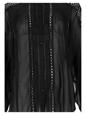 MARANT ETOILE Sheer Lace-trim Button Front Blouse