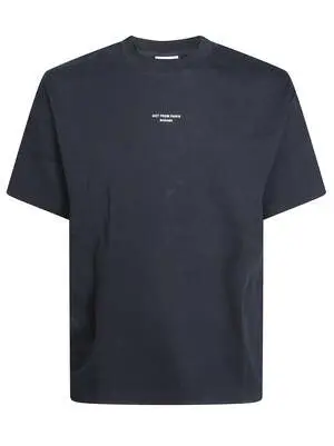 Drole De Monsieur Classic Slogan T-shirt In 100% Cotton - Nero