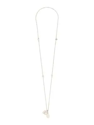 Dolce & Gabbana Teardrop Necklace With Dg Logo - Silver