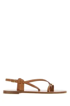 Chloé Leather Matilda Sandals - Camel
