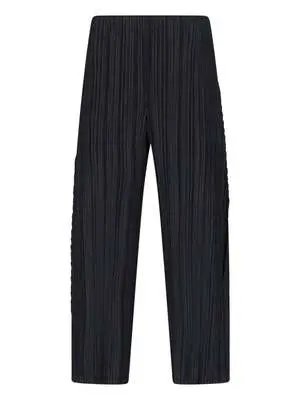 Issey Miyake PLEATS PLEASE ISSEY MIYAKE Pleated Wide-Leg Trousers Black