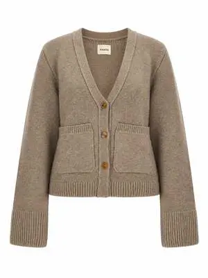 Khaite Cashmere V-neck Cardigan - Beige