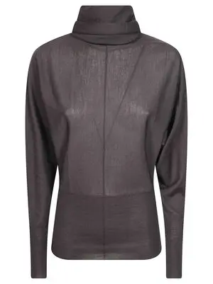 Soeur Sheer Turtleneck Long Sleeve Top