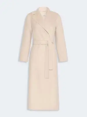 Max Mara S Virgin Wool Double-drap Jacket With Belt Closure - Bianco