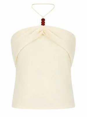Magda Butrym Halter Neck Knit Top - Ivory