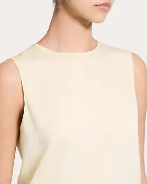 Theory Silk Georgette Straight Shell Top - Yellow
