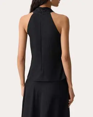 Theory Twill Twisted Halter Top