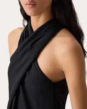 Theory Twill Twisted Halter Top