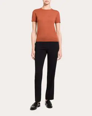 Theory Regal Wool Basic Crewneck Top