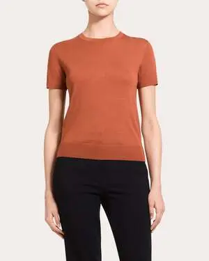 Theory Regal Wool Basic Crewneck Top