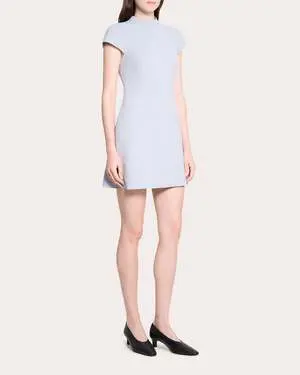 Theory Seamed Crepe A-line Mini Dress