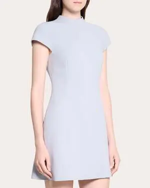 Theory Seamed Crepe A-line Mini Dress