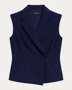 Theory Good Wool Hourglass Wrap Vest