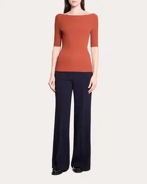 Theory Rib Knit Boatneck Top