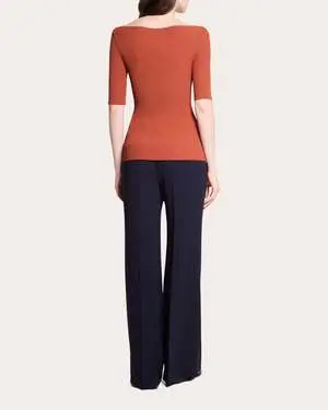 Theory Rib Knit Boatneck Top