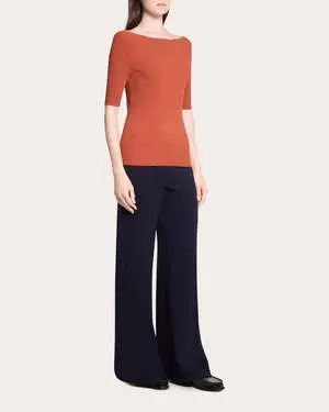 Theory Rib Knit Boatneck Top