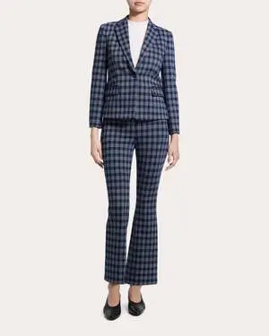 Theory Plaid Slim Single-breasted Blazer