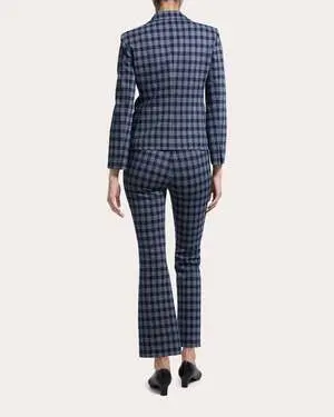 Theory Plaid Slim Single-breasted Blazer