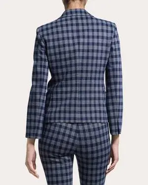 Theory Plaid Slim Single-breasted Blazer