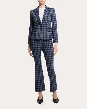 Theory Plaid Slim Single-breasted Blazer